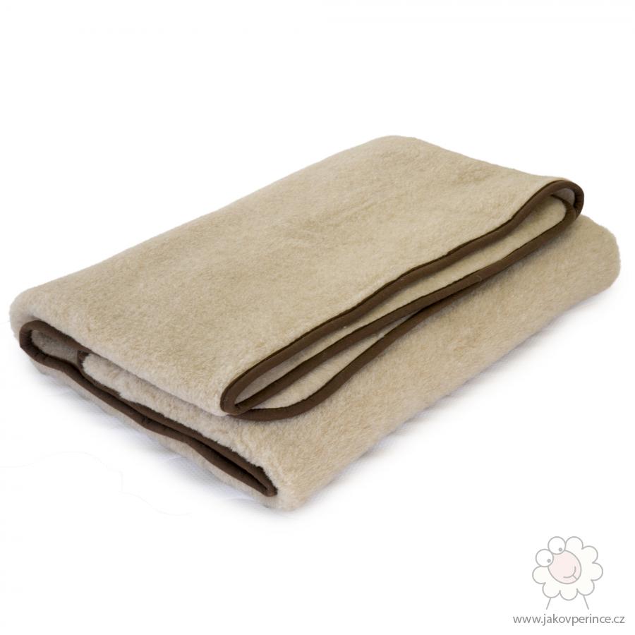 Vlněná deka z ovčí vlny merino jednostranná Beige 160x200 Jako v peřince